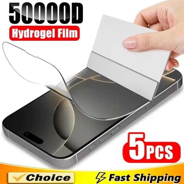 5Pcs Full Cover Hydrogel Film For iPhone 16 14 13 12 11 15 Pro Max ...