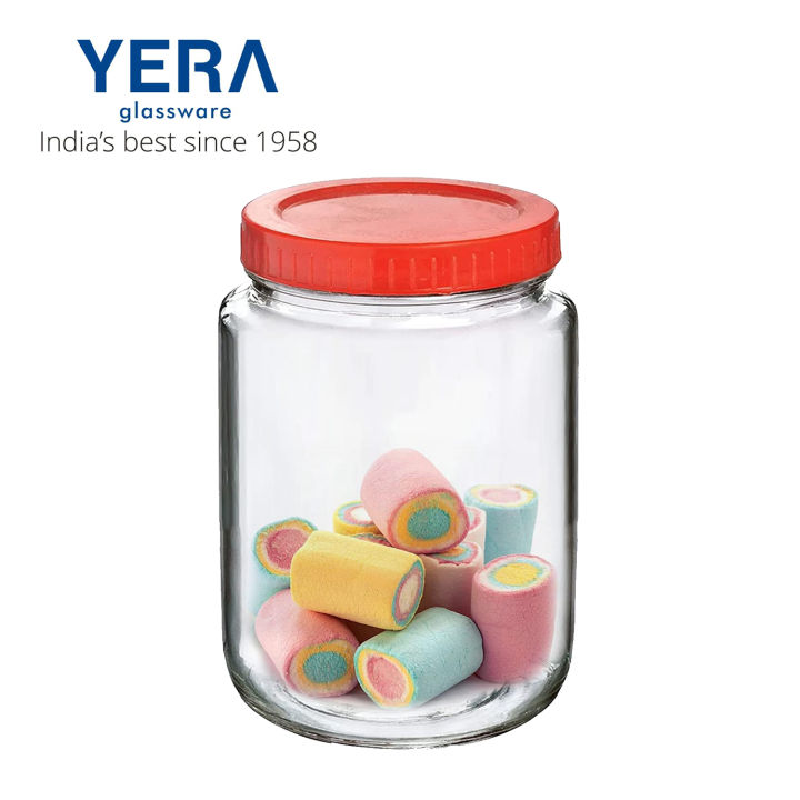 Yera Glass Jar Aahar Jar Achar Jar Pickle Jar Air tight Container Round ...