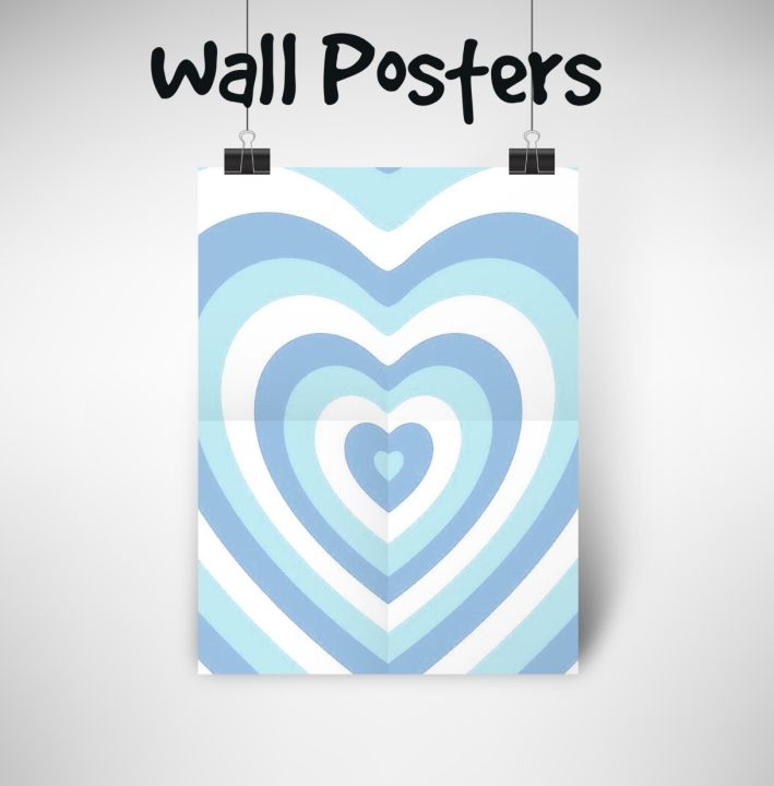 Blue White Heart Wall Poster |Exclusive Release | Wall Posters to Decor ...