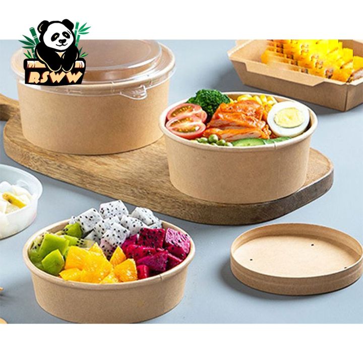 BNproduct Takeout Kraft Fast Food Paper Bowls for Cafe Waffles Corn Dog ...