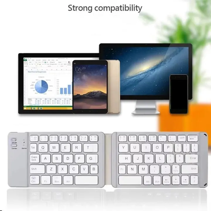 Mobile Phone Keyboard Slient Wireless Folding Keyboard Rechargeable ...