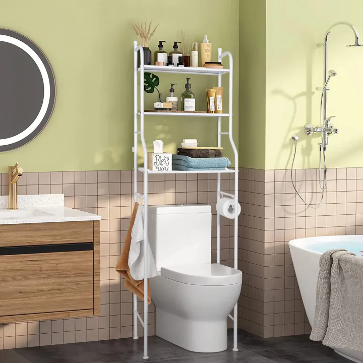 Over The Toilet Storage Rack | 3-Tier Bathroom Storage Shelf With Steel ...
