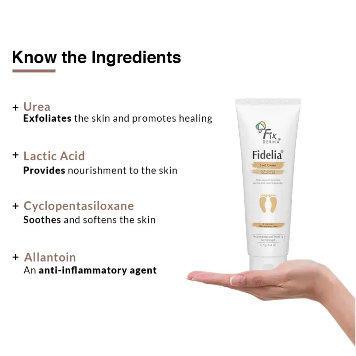 Fix Derma Fidelia Foot Cream For Cracked Heels And Dry Skin 75 gm ...