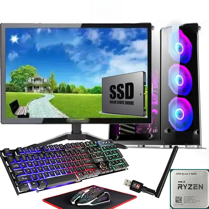 Extreme Gaming Pre Built Pc Computer Ryzen 5 4600G Radeon Graphic/ 16gb ...