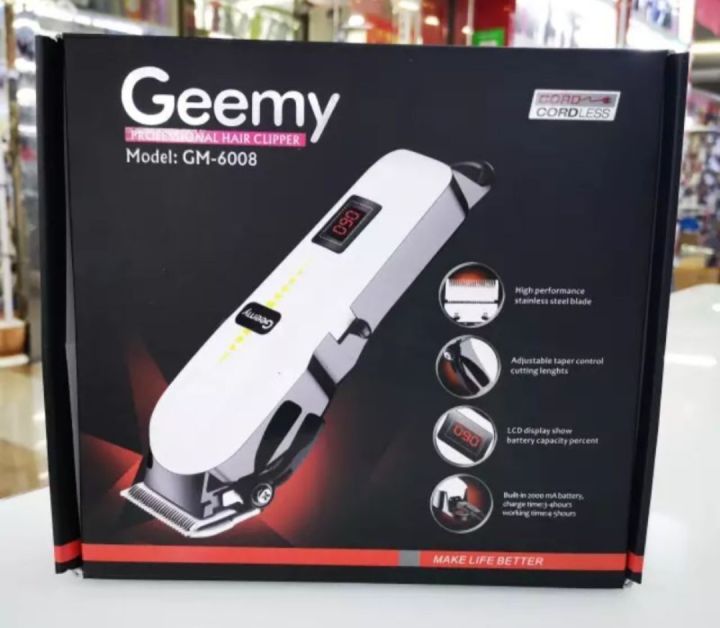Geemy Professional Hair Clipper, Rechargeable Hair Cutting Machine ...
