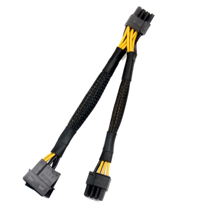 Dual 4Pin IDE Molex to GPU Dual 8Pin(6+ 2)Pin Supply Cable PCI-E PCI ...