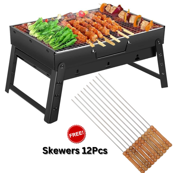BBQ Portable Charcoal Grill Fold Barbecue Stove Table for Outdoor ...