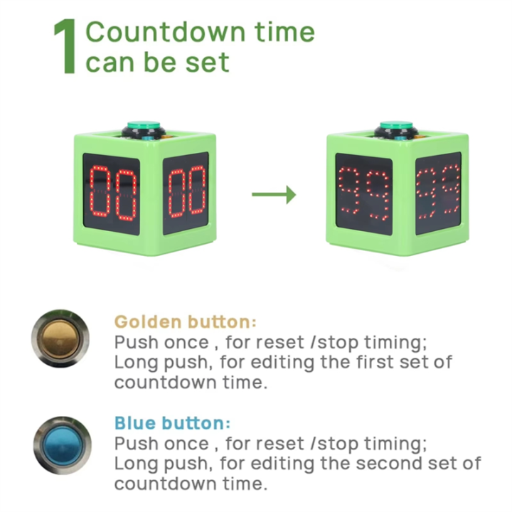 Compact 1.4in Cube Timer Digital for Private Chess and Poker Rooms ...