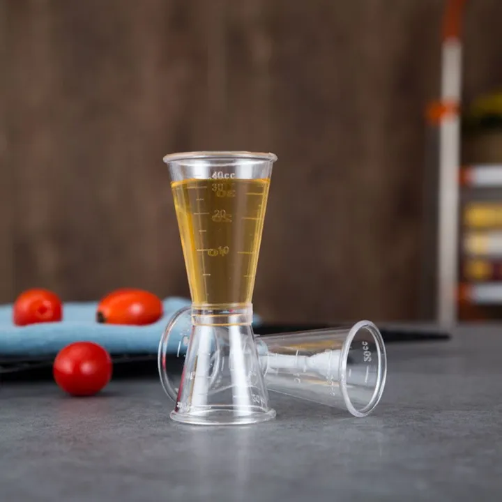 New Bar PVC Cocktail Shaker Double Shot Measure Cup Jigger Short ...