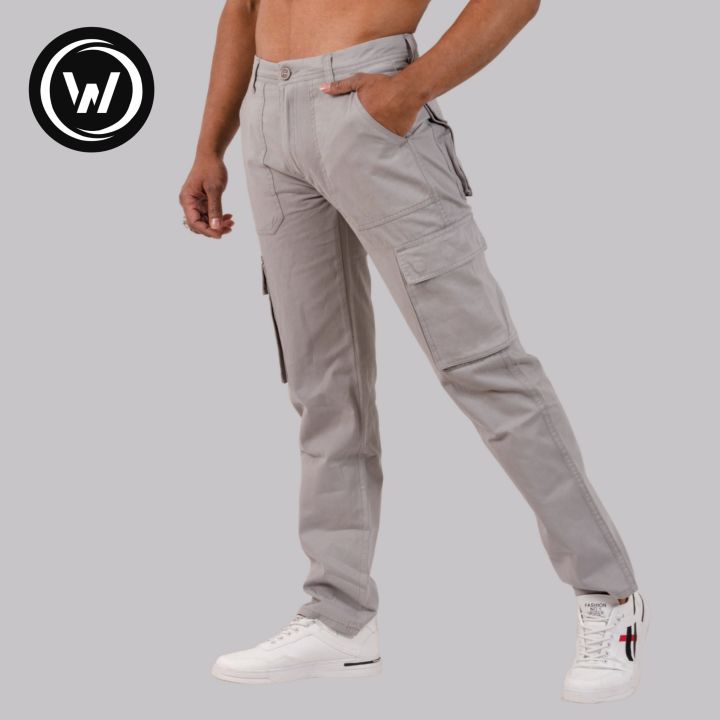Wraon Light Grey Premium Cotton Fancy Cargo Box Pant For Men - Fashion ...