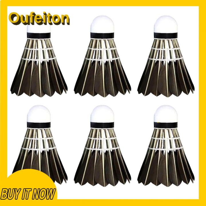 Oufeiton Premium Badminton Shuttlecock Premium Black Duck Feather ...