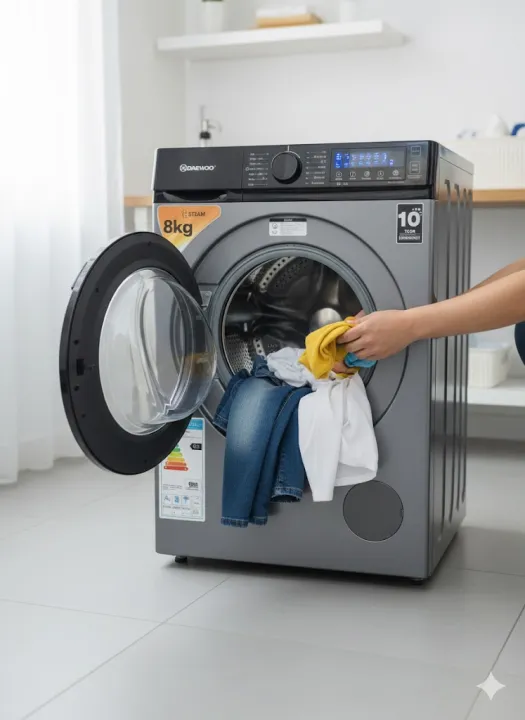 Daewoo 8Kg BLDC Inverter Washing Machine A+++ 1400 RPM Full Automatic ...