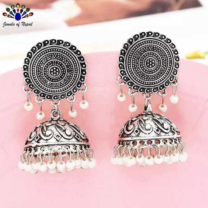 Silver Ethnic Turkish Style Pinjada Earrings - Jewels of Nepal | Daraz ...