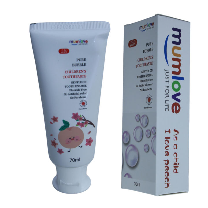 Mumlove 70ml Peach Flavored Pure Bubble Children's Toothpaste with ...
