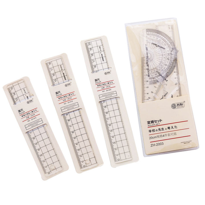 1pcs Simple Style 15cm 18cm 20cm Transparent Simple Ruler Square Ruler ...