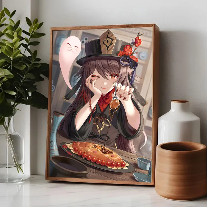 Anime Genshin Impact Hu Tao Classic Vintage Posters Decoracion Painting ...