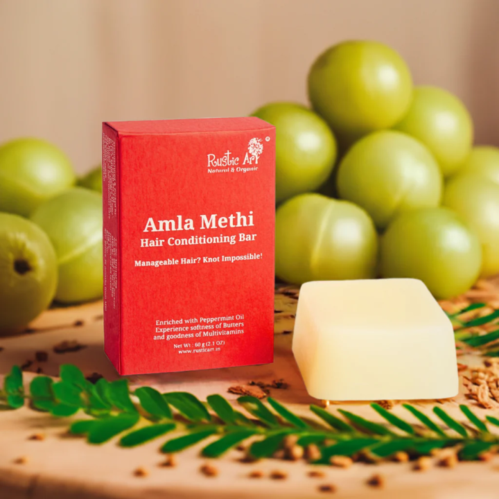 Rustic Art Organic Amla Methi Hair Conditioning Bar 60g | Daraz.com.np