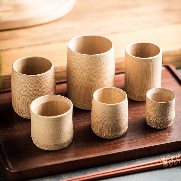 Bamboo Cup Home Japan Style Natural Carved Water Cups Tea Beer Coffee ...