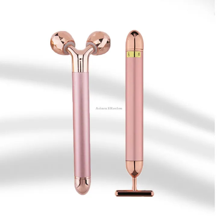 Asinrn ERosIon 24k Golden Pulse Facial Face Massager 3D Roller Electric ...