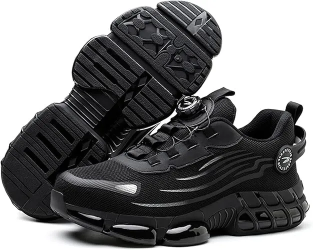 SDEQA Safety Shoes for Men Women with Rotary Button Steel Toe Cap ...
