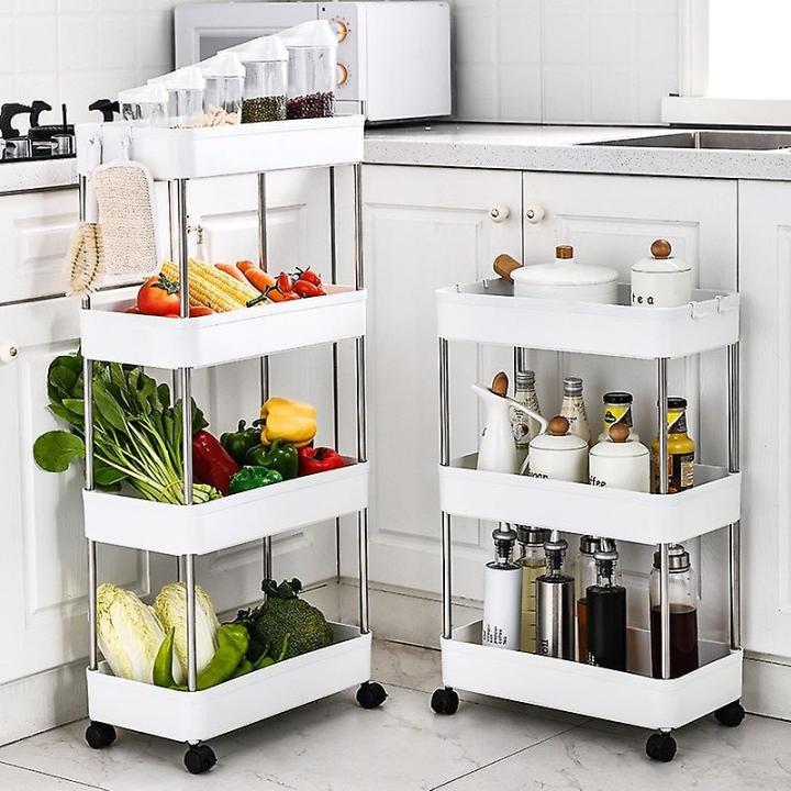 Movable Storage Rack 4 Layer Space Saving Organizer with Wheel | Daraz ...