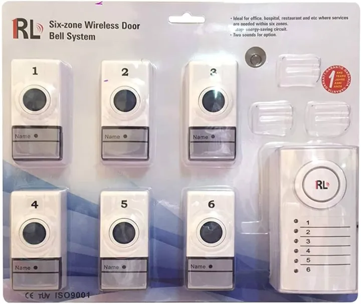 Six Zone Wireless Door Bell System, Wireless Doorbell For Six Rooms By ...
