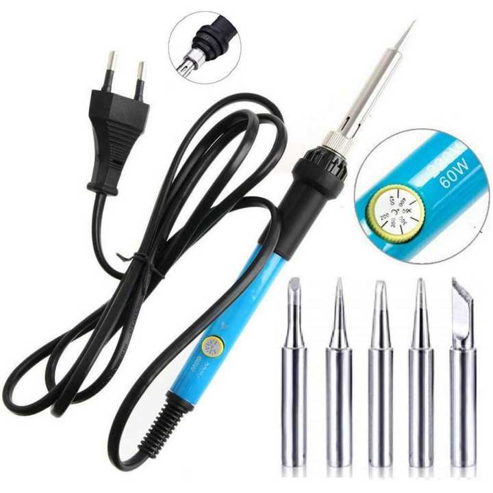 Soldering Iron 60W With 5 pcs Extra bit Temperature Controlled | Daraz ...