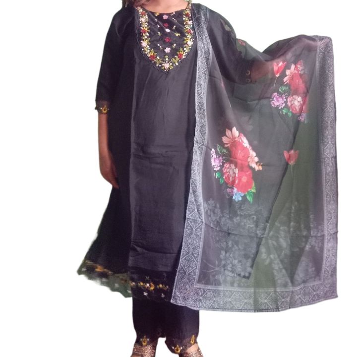 Black Fashion Kurtha Surwal Set For Women | Daraz.com.np