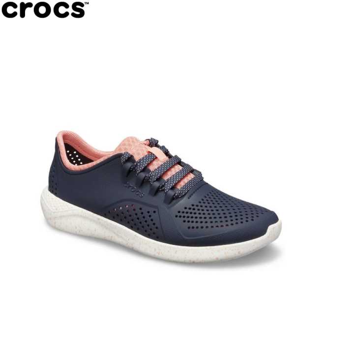 Crocs Navy / White Literide Speckled Pacer Sneakers Shoes For Women ...