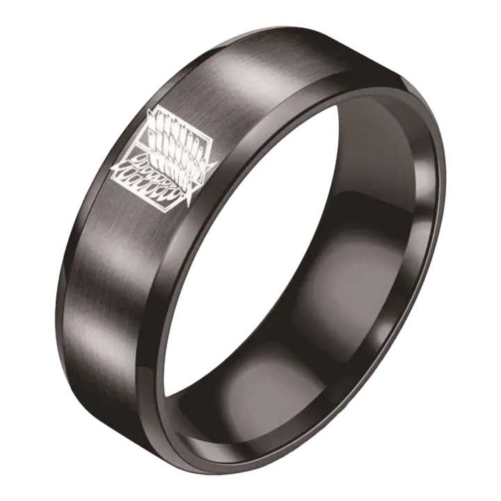 Attack On Titan Black Stainless Steel Ring For Unisex | Attack On Titan ...