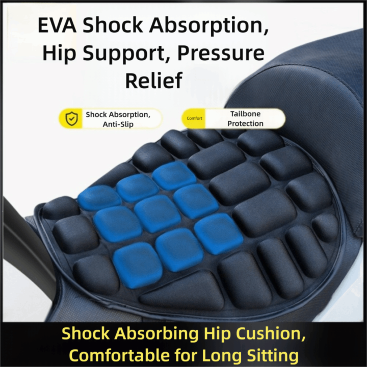 Soft Comfortable Foam Motorcycle Seat Cover Universal Fit Shock Absorption Motorbike Air Pad ...