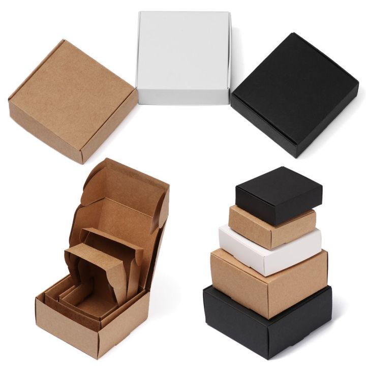 10pcs 9sizes Small Gift Craft Jewelry Wrapping Kraft Paper Box Candy ...