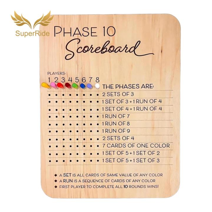 SuperRide Durable Game Record Keeper Wooden Family Game Scoreboard with ...