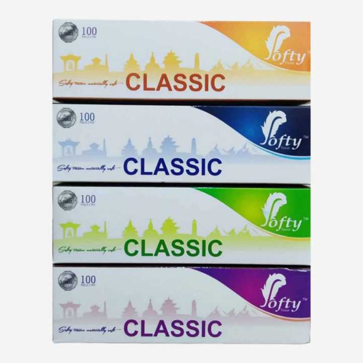 Softy Classic Facial Box Tissue 100 Pulls 200 Sheets - Pack Of 4 ...