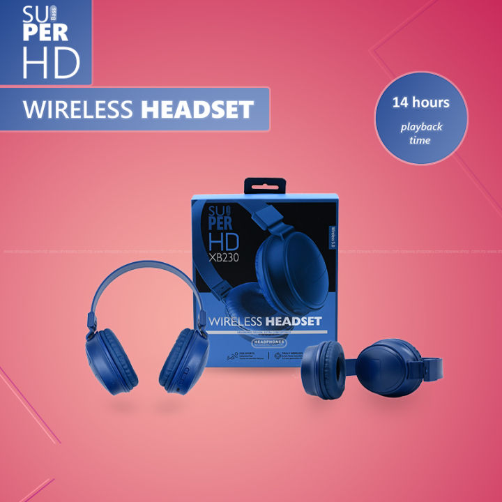 Super Bass Foldable Wireless Headset red colour | Daraz.com.np