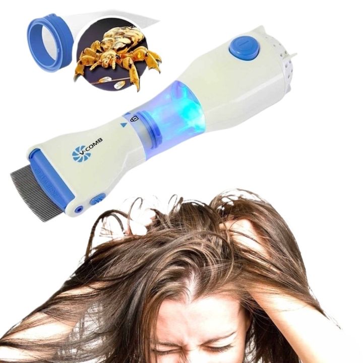 Bizzy Allergy Chemical Free V Comb Head Lice Treatment Electric Comb Hair Dandruff Lice Eggs ...
