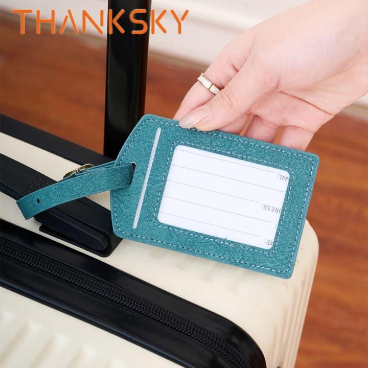 Portable Name Luggage Tags Pu Luggage Tag Boarding Pass Address Label ...