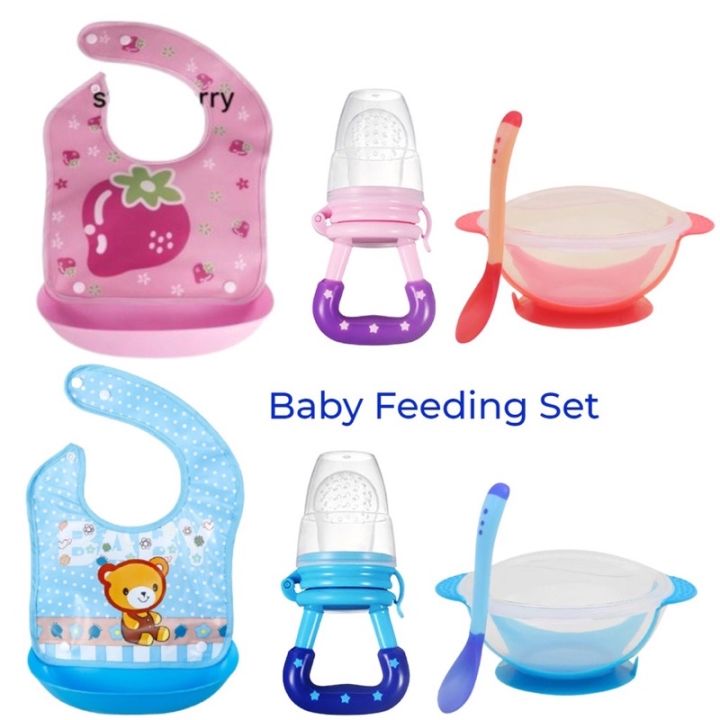 Combo set 4 in 1 Baby Feeding Set meal Set Bowl with spoon fruit ...