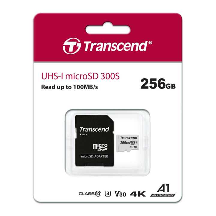 Transcend 256 GB MicroSD W/Adapter UHS-1 U3 A1 | Reads Upto 100MB/s ...