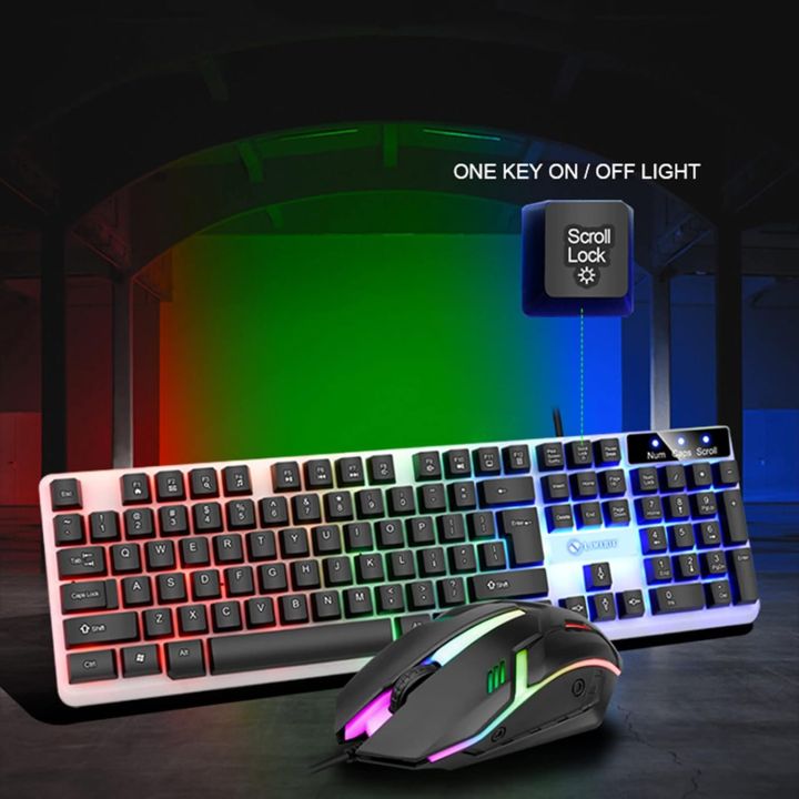 GTX350 Glow Keyboard Mouse Set Suspended Keyboard Mechanical Hand Game ...