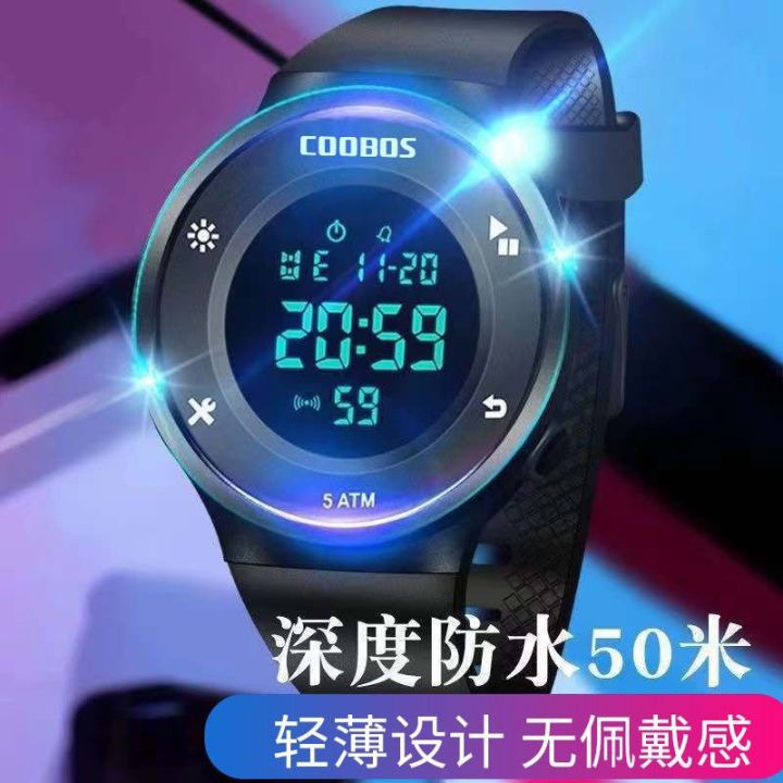Electronic Watch Men's casual Luminous Cool Men's and Women's Black ...