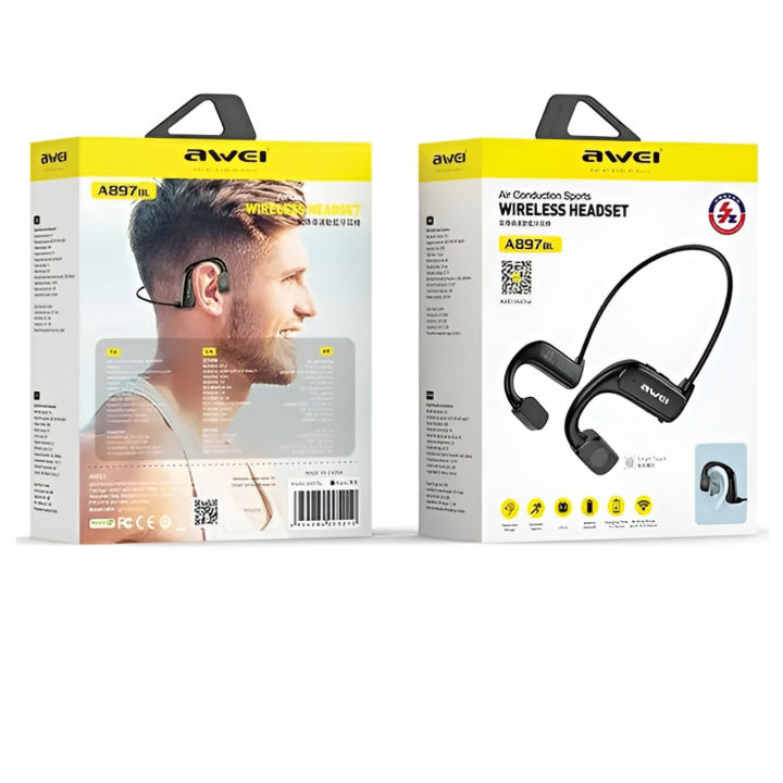 Awei A897BL Air Conduction Bluetooth Earphone Bluetooth 5.3 Headset ...