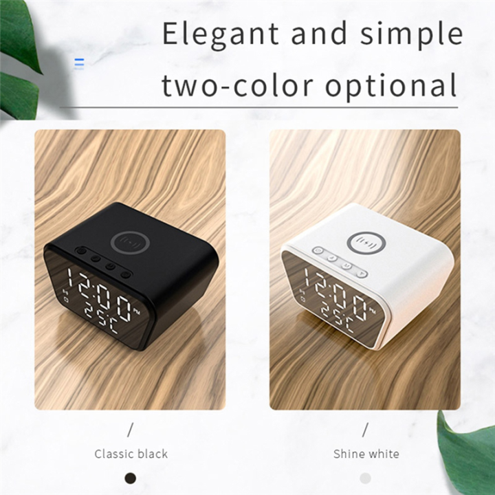 Alarm Clock 15W Intelligent Wireless Charger LED Digital Clock Black ...