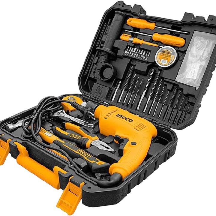 Ingco New 115 Pics Home Tool Set With 680 Watt 13mm Impact Corded ...