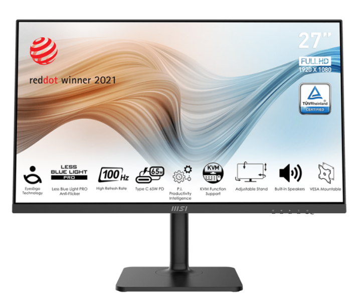 MSI Monitor | MSI Modern MD272XP | 27" FHD IPS Panel | 100Hz, 1ms, 114% ...