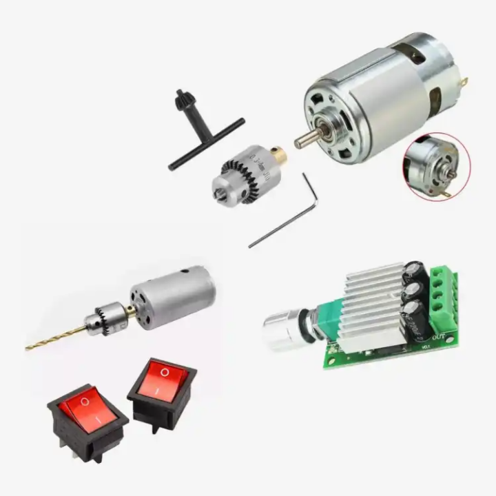 Micro Drill Chuck With 775 DC Motor For Drill With PWM Motor Speed ...