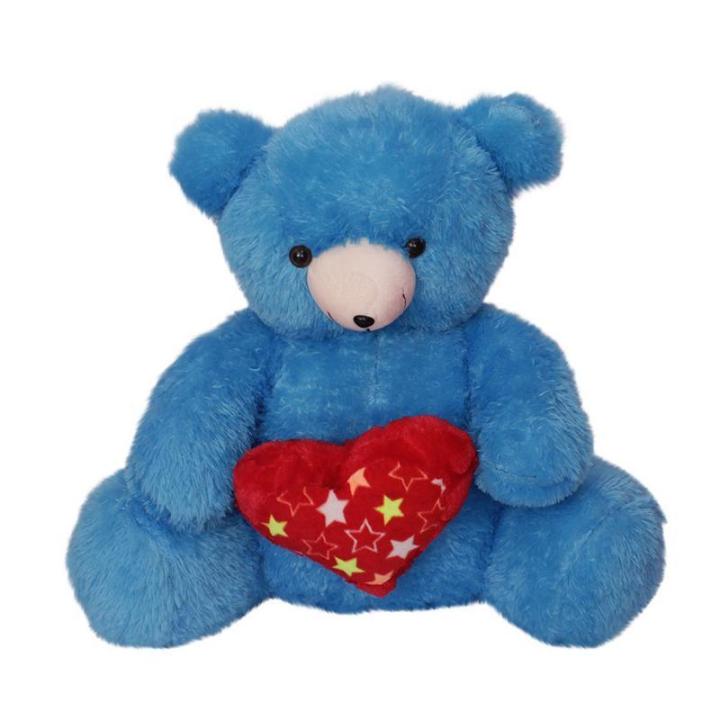 Light Blue Teddy Bear With Heart Stuffed Toy - 2Ft | Daraz.com.np