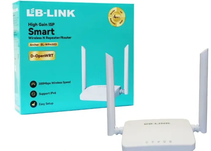 LB-LINK 300Mbps High Gain Smart Wireless Router Plus Repeater Range ...