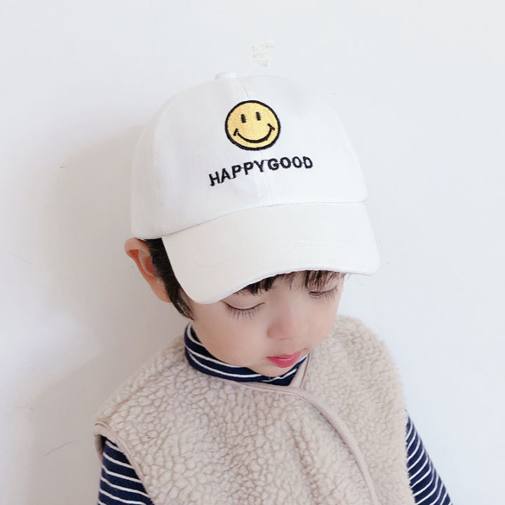 Spring and Autumn Baby Baseball Hat Tide Smiling Face Boys and Girls ...