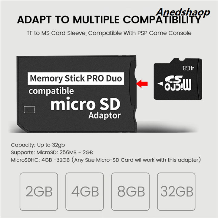 Anedshaop Mini MicroSD TF to MS Adapter SD SDHC Card Reader PSP Series ...